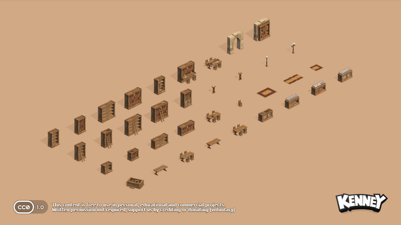 Isometric Library Tiles by Kenney (Assets)