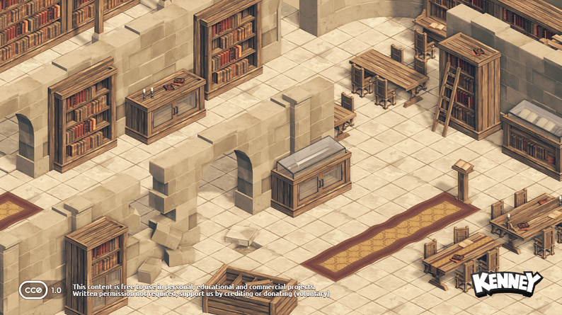 Isometric Library Tiles by Kenney (Assets)