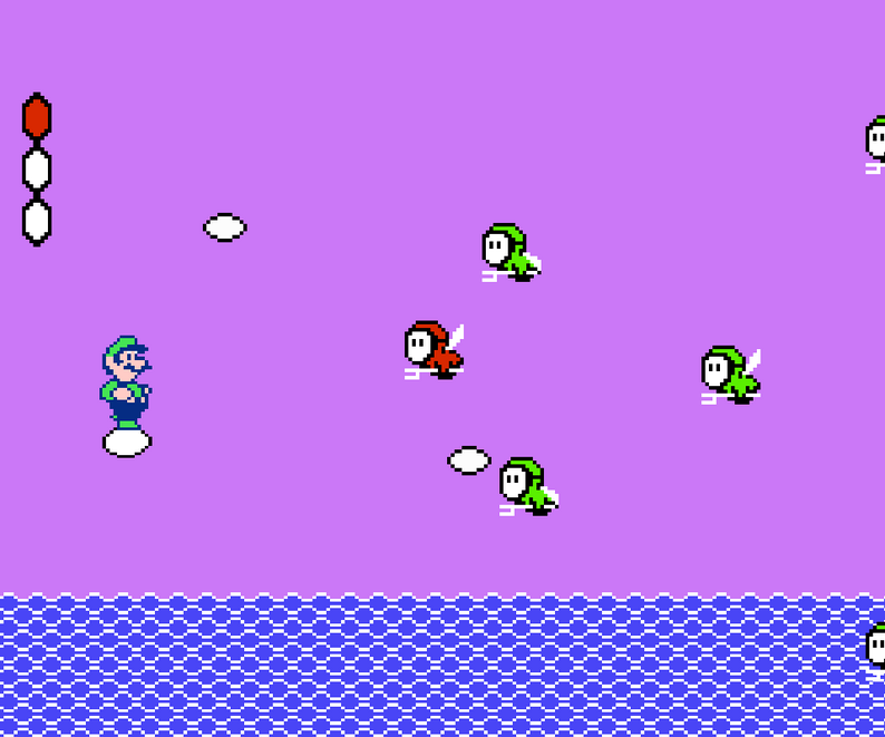 Luigi Floating on an Egg Over the Sea by PollySoft™