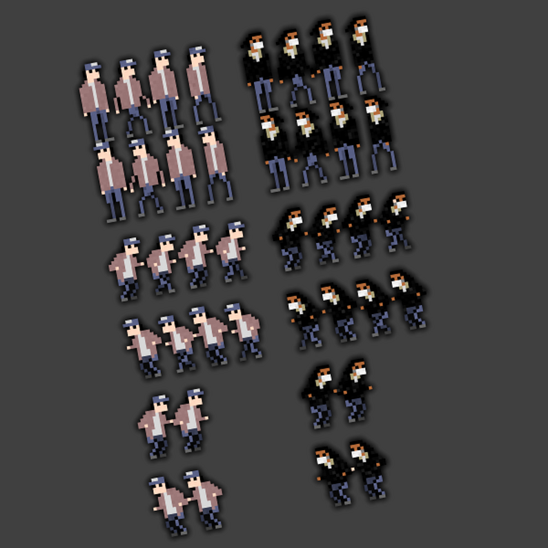 Survival Side-scroller Characters by zodee