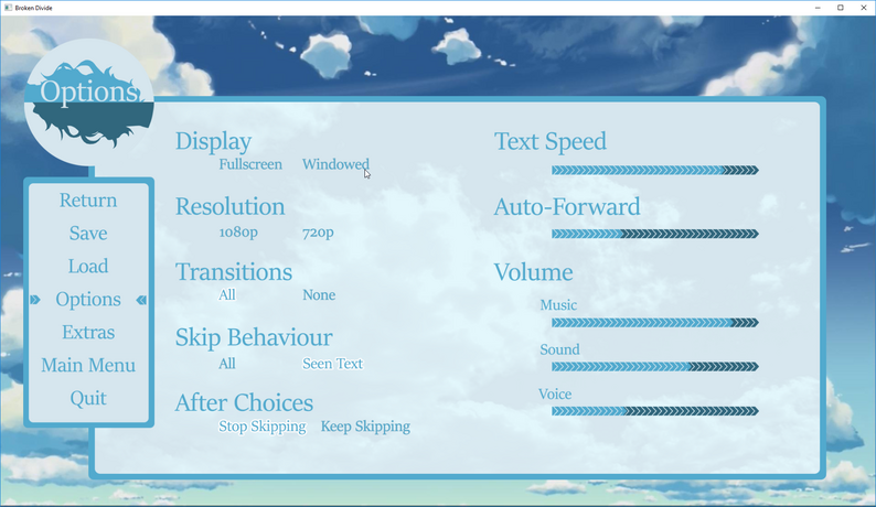 Broken Divide - UI Demo by Marionette