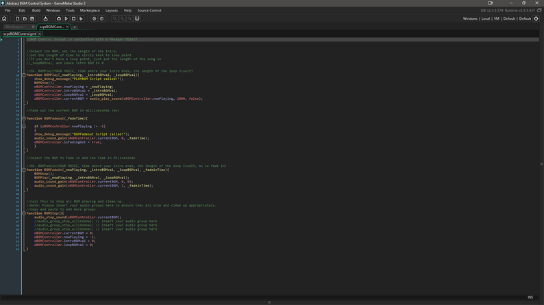 The Abstract BGM Control System for Gamemaker by Abstract Red Studio