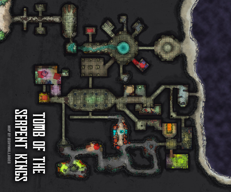 Tomb of the Serpent Kings VTT Map by SmallwolfCollective