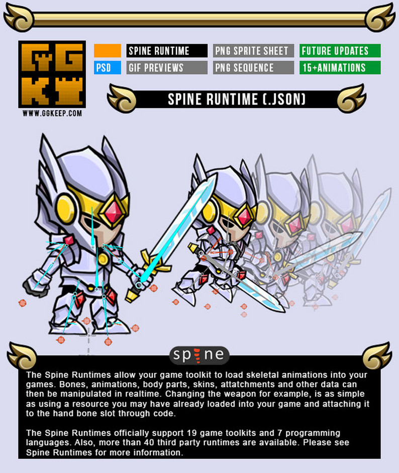 2D Knight Character #000 by Global Game Keep