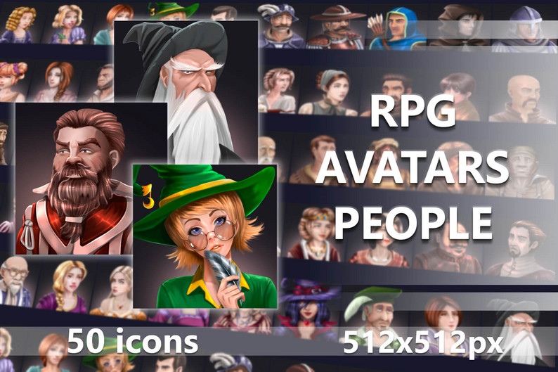 Free RPG Fantasy Avatars by Free Game Assets (GUI, Sprite, Tilesets)