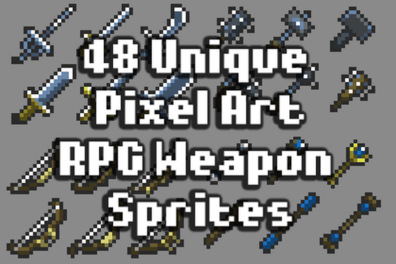 RPG Weapon Sprites - Pixel Art Collection by Mork Smith