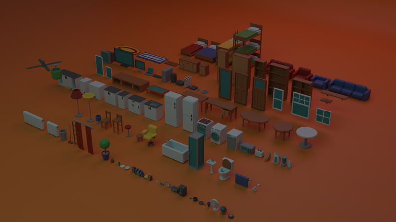 Low Poly Household Items Pack by LowPolyAssets