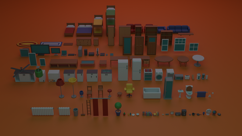 Low Poly Household Items Pack by LowPolyAssets