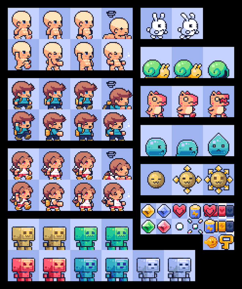 2D Cute platform Sprites by AxulArt