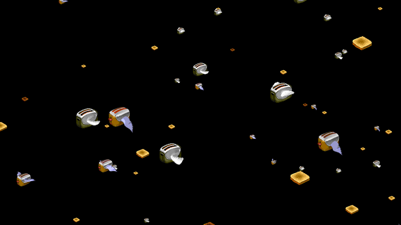 The Unofficial Flying Toasters Replica Screensaver by Hotdog Laserhouse