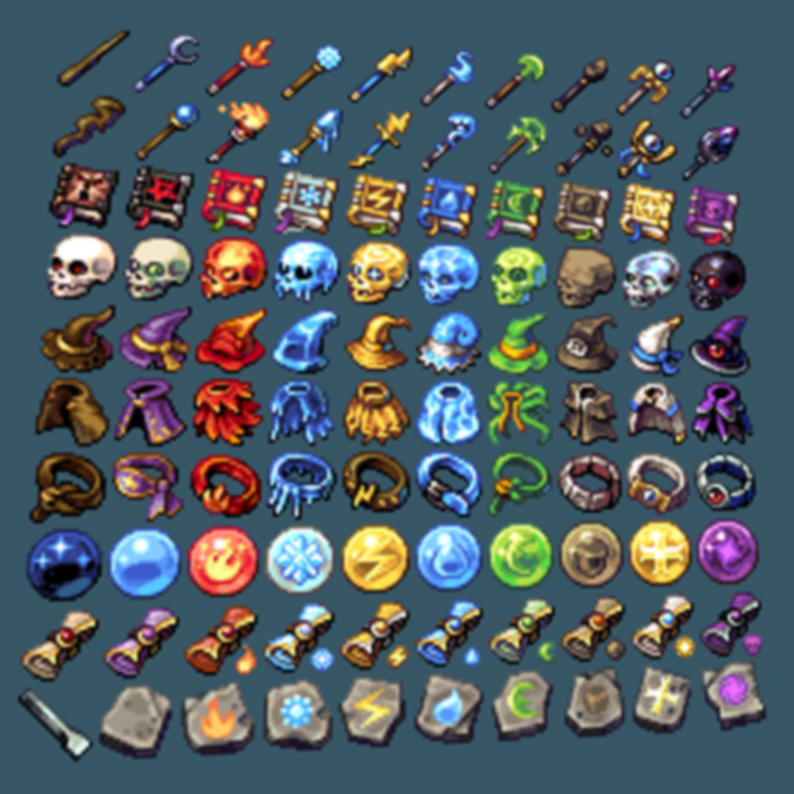 Pixel Fantasy RPG Wizard Icons 24×24 by Thomas Feichtmeir "Cyangmou"