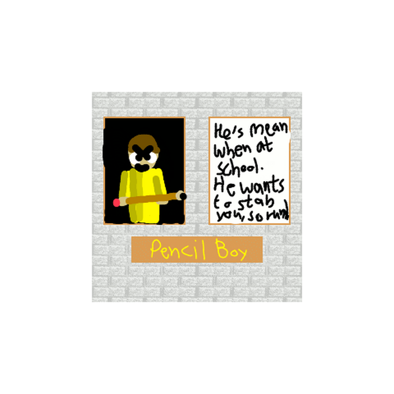 Pencil Boy and Scissors Girl in Baldi's Basics by ROSS'S SUMMER SESSIONS