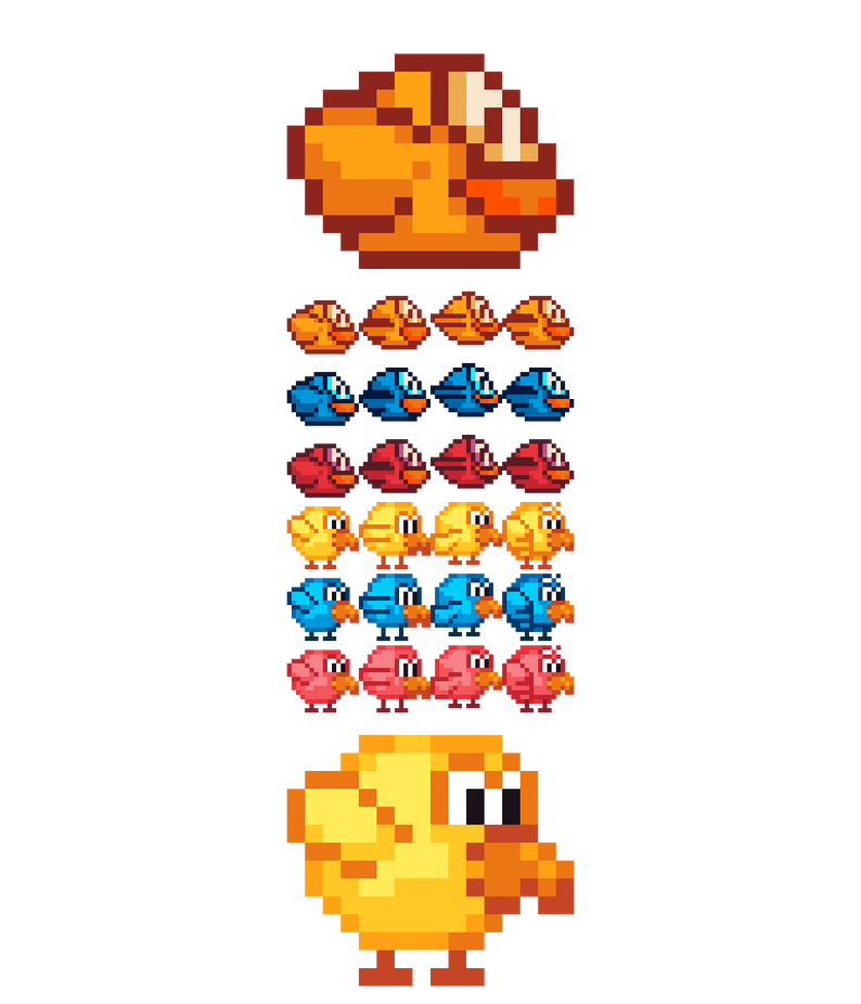 Flappy Bird Assets - Pixel Art by MegaCrash