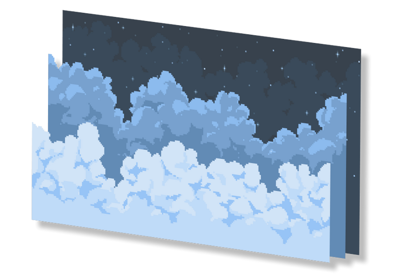 Pixel Skies Demo - Free Pixel art Sky background pack by Digital Moons