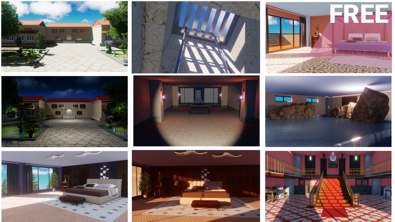 Free Visual Novel Backgrounds (Mansion Pack) by Potat0Master