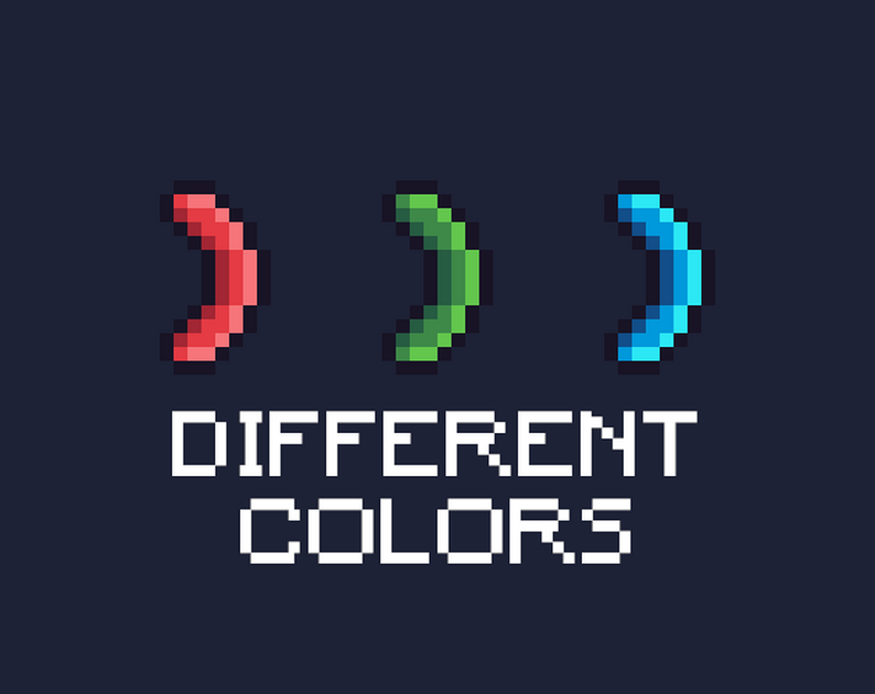 +10 Pixel Art Boomerangs Pack with Unity Scripts by Erick1310