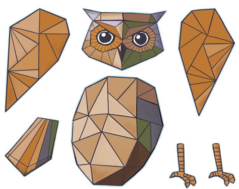 Owl Character Sprite Sheet plus Blinking Animation by Jennevieve Schlemmer