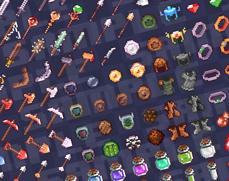 250+ 16x16 RPG Item Sprite Pack by Vennril