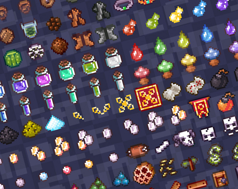 250+ 16x16 RPG Item Sprite Pack by Vennril