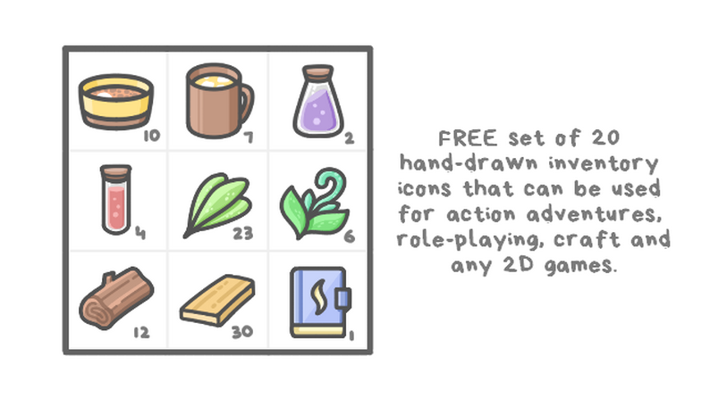 Inventory Icons Set-Game Assets [Free] by Florassence