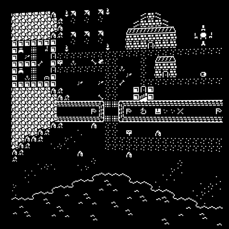 1-Bit Top-Down Sprites (8x8) by Crystalwarrior