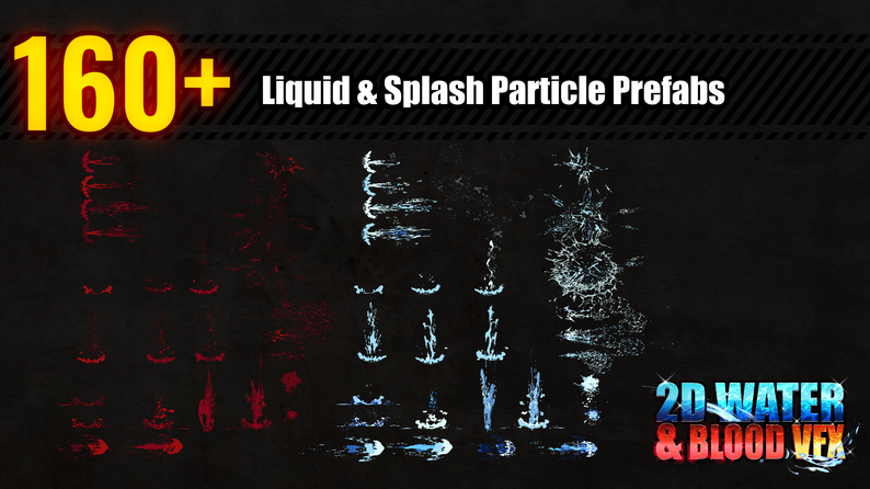 2D Water & Blood - Liquid VFX - Unity Prefabs by CartoonCoffee