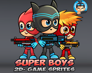 Super Boys 2D Game Sprites by DionArtworks
