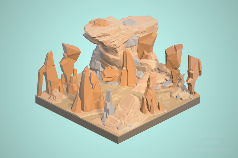 Low Poly Canyon Rocks Pack - PolyWorks by Off Axis Studios
