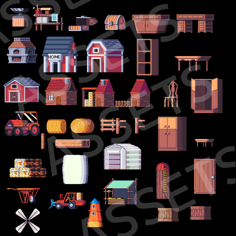 Side-Pixel Farming Asset Pack by sirnosir