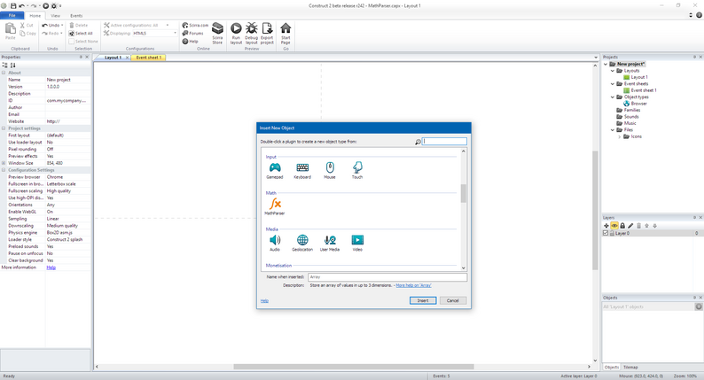 Construct 2 - MathParser Plugin by mitsuhashish