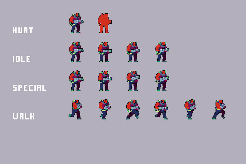 Lab Bosses Sprite Sheet by Free Game Assets (GUI, Sprite, Tilesets)