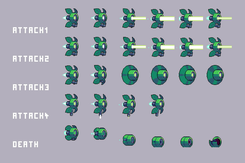 Lab Bosses Sprite Sheet by Free Game Assets (GUI, Sprite, Tilesets)
