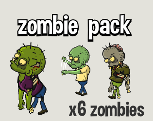 Zombie pack by Robert Brooks - gamedeveloperstudio.com