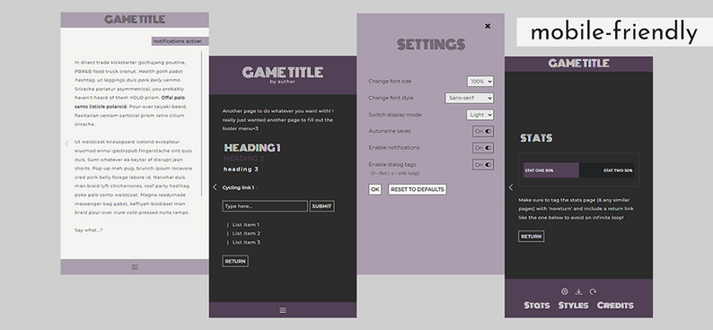 Twine/Sugarcube 2 Template by a.w. morgan