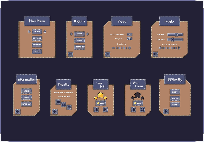 Super GUI Bundle #2 : Gold & Paper Pack by Team Humble Shop