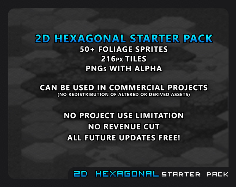 2D Hexagonal Tile Starter Pack by Golden Skull Art