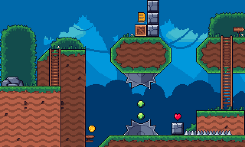 Platform Pixel Art Tileset by Evolvers