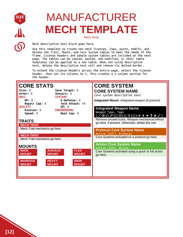 Lancer RPG Template by Valkyrion
