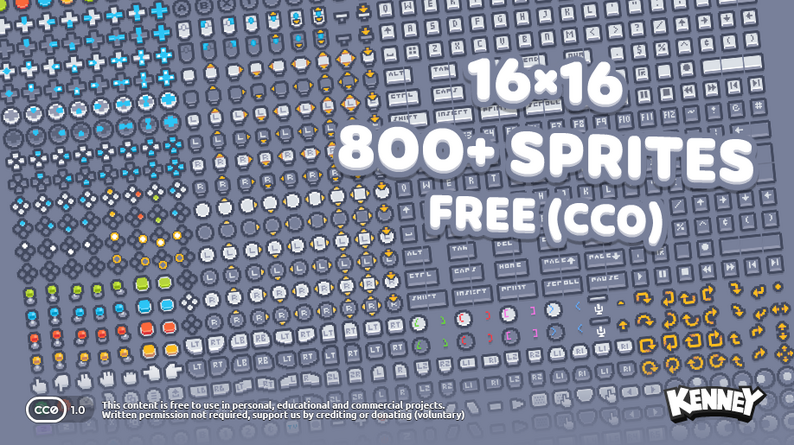 Input Prompts Pixel 16× by Kenney (Assets)