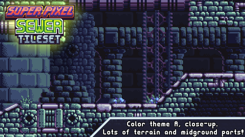 Super Pixel Sewer Tileset by unTied Games