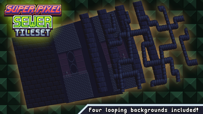 Super Pixel Sewer Tileset by unTied Games