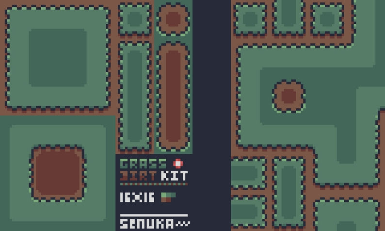 GRASS + DIRT - Top-Down Tileset [16x16] by SenukaHWS