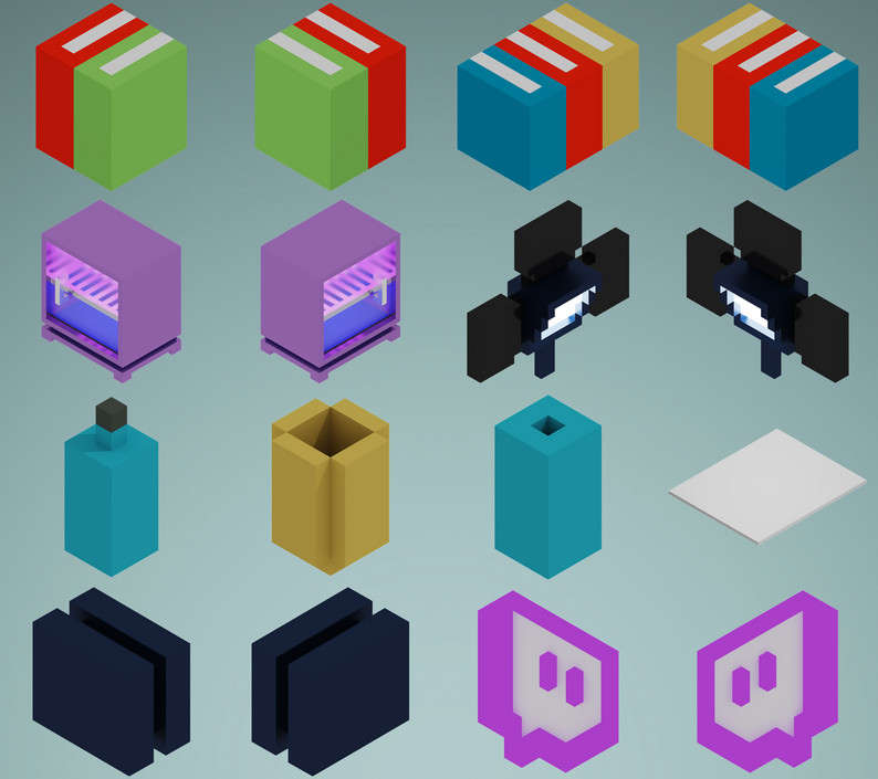 Isometric Stream-Room Voxelart by PabloGameDev