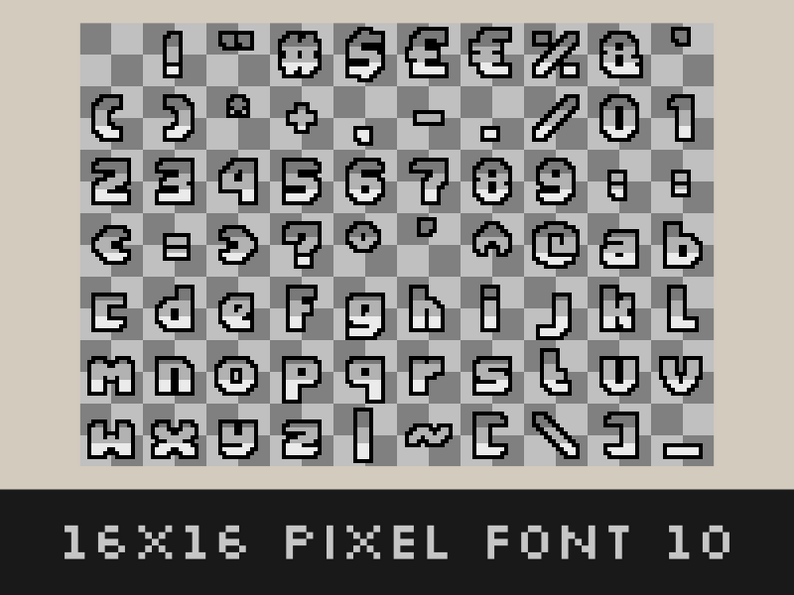 16x16 Pixel Font Bundle by Marvin Z