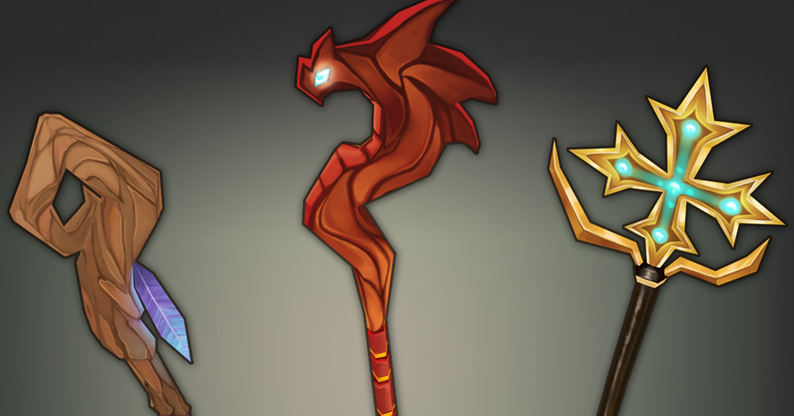 Stylized Fantasy Staffs by VertexFrog