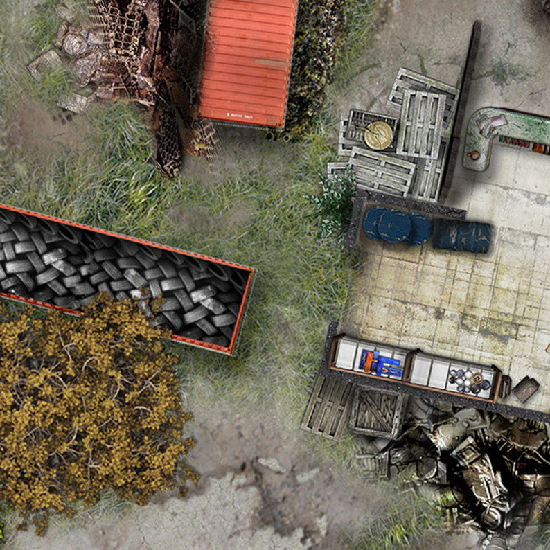 post apocalyptic battle map ⚠️ Garage Town by Amatsu Maps