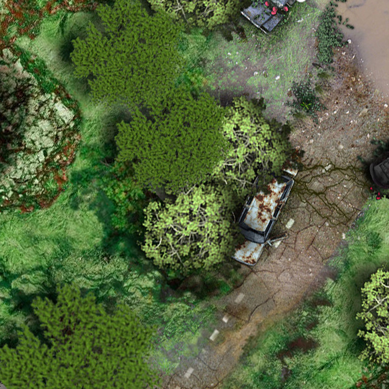 Post apocalyptic Battlemap ☢️ Crossroads danger by Amatsu Maps