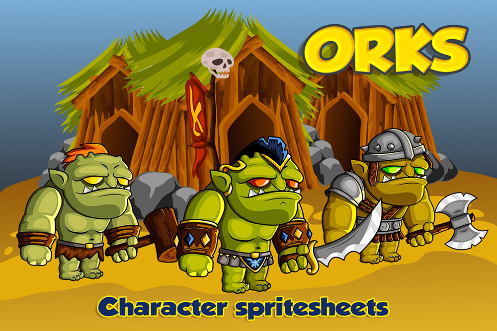 Free 2D Orcs Sprite Sheets by Free Game Assets (GUI, Sprite, Tilesets)