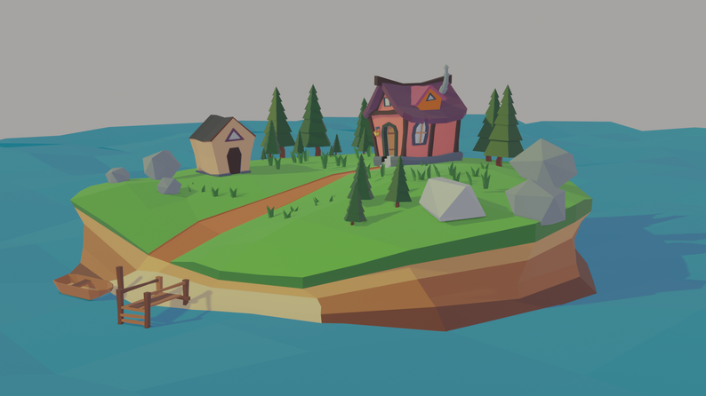 Low Poly Island. Free! by SandHeroStudio