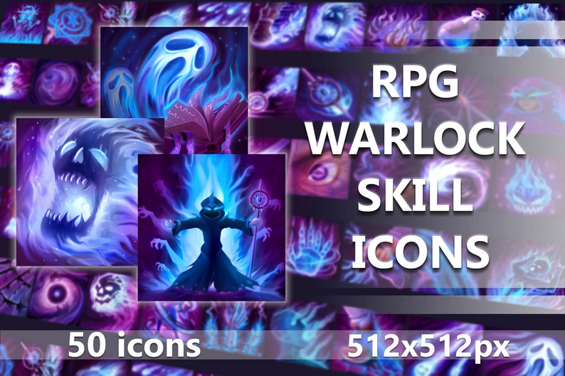 Free Warlock Skills by Free Game Assets (GUI, Sprite, Tilesets)